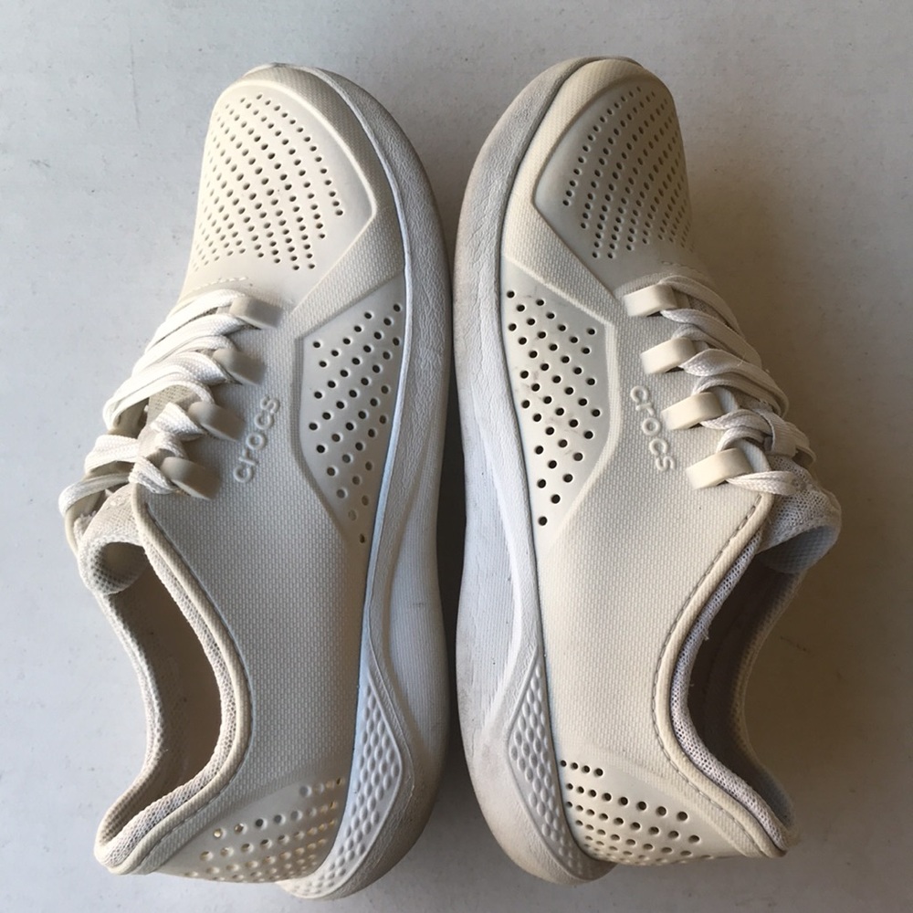 Crocs | Cream Lite Ride Perforated Lightweight Sneake… - Gem